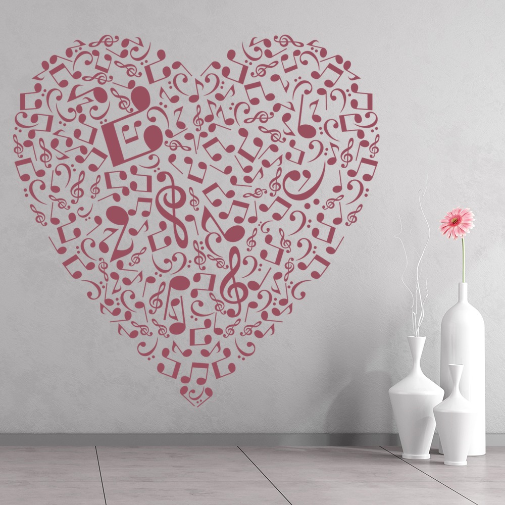Music Notes Love Heart Wall Sticker | Icon Wall Stickers